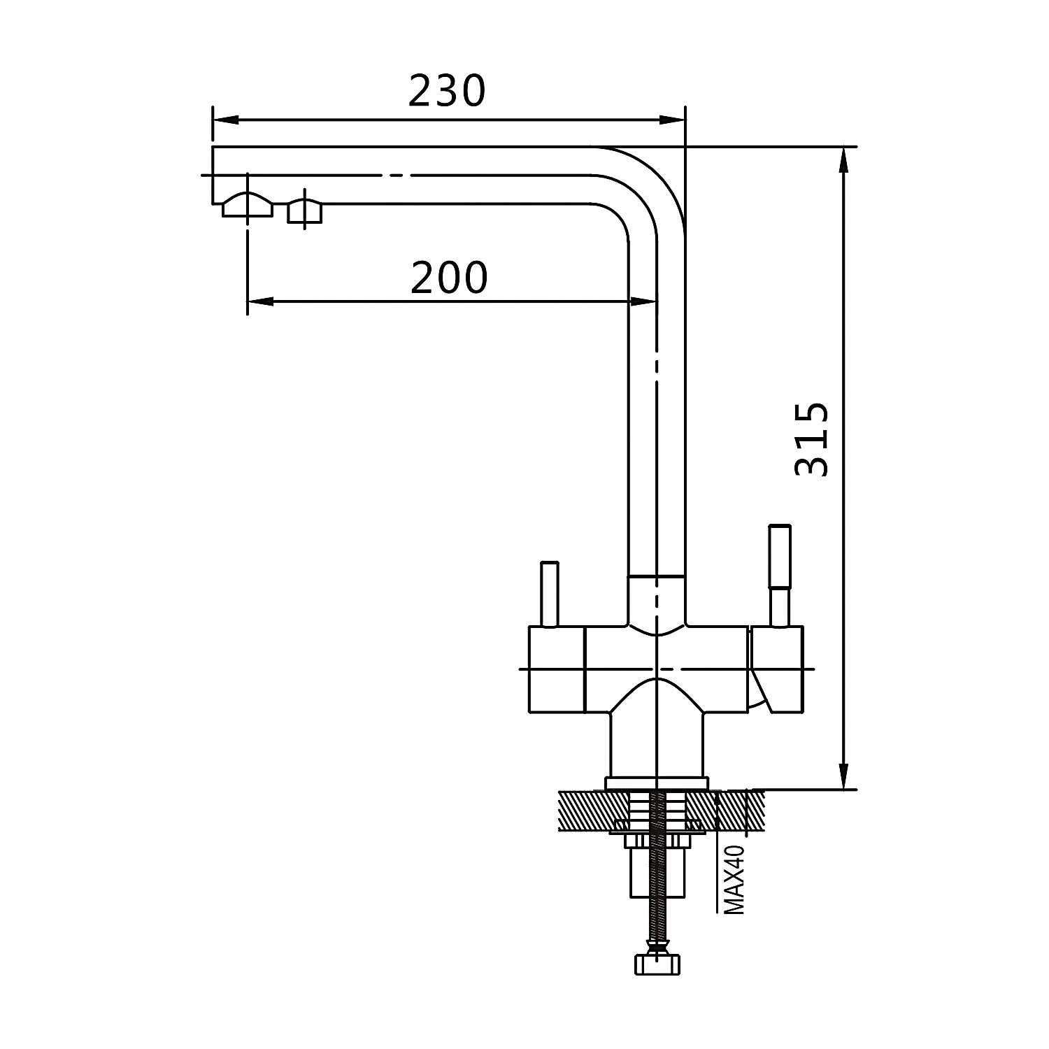 Смеситель для кухни со встроенным фильтром (краном) под питьевую воду Shevanik S468B купить в ...
