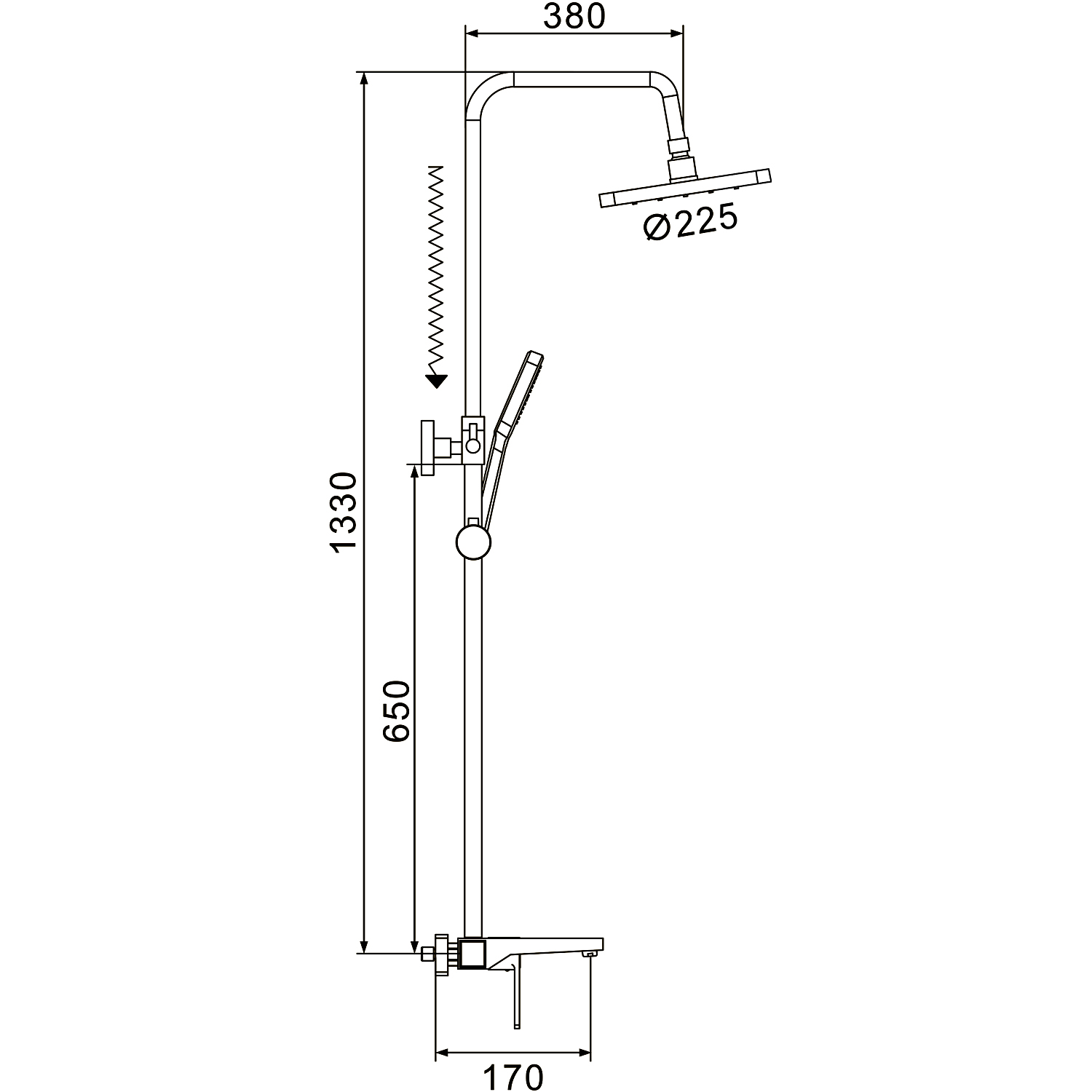 Душевая стойка со смесителем Shevanik S9736T купить в Москве - интернет-магазин ROSE